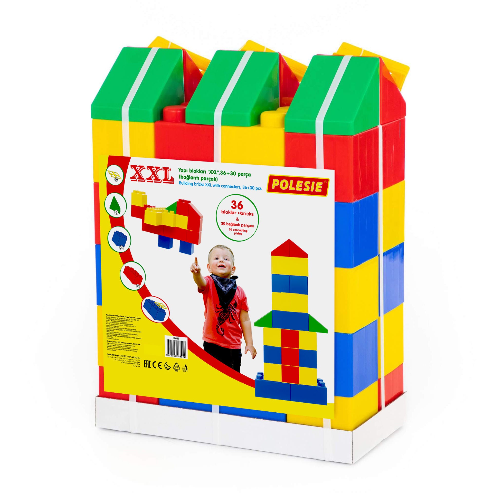 Building bricks XXL with connectors-36+30 pcs – TOYS 4 LESS