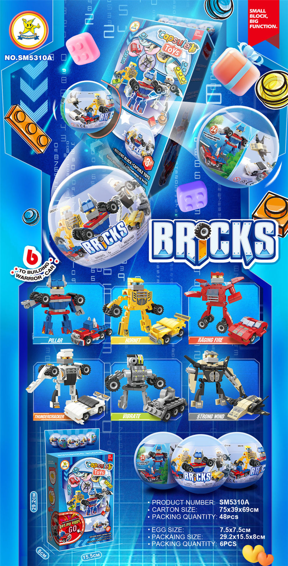 6 In Transformer Ball-Different Styles Can Be Combined – TOYS 4 LESS