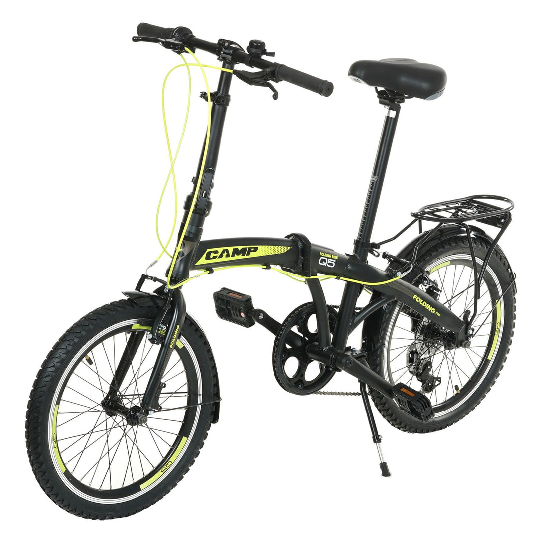 (Tec) Camp Q10 Folding Bike Multicolor Black Neon Yellow (20 Inch ...