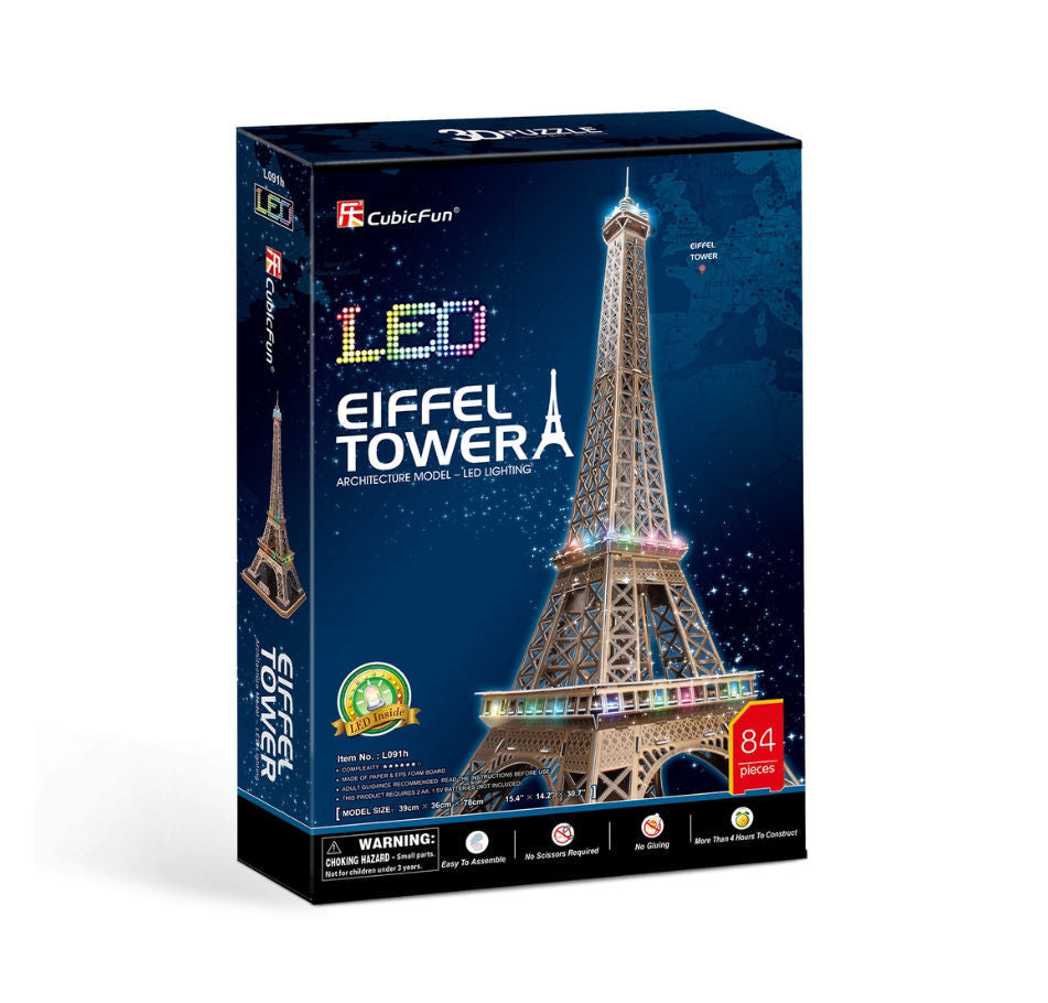 CubicFun 3D Puzzle Eiffel Tower With LED Lights – TOYS 4 LESS