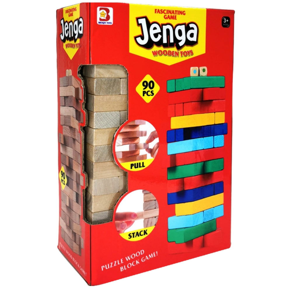 Jenga Wooden Blocks Game 90 Pieces – TOYS 4 LESS