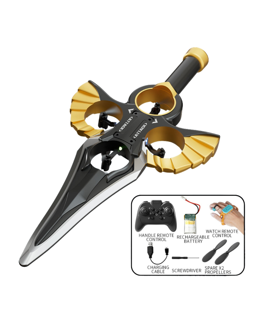 Remote-Controlled Flying Sword Drone Toy – TOYS 4 LESS